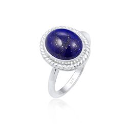 Elli Premium Damen Fingerring &raquo;Cocktailring Lapis Lazuli Edelstein 925er Silber&laquo; silber