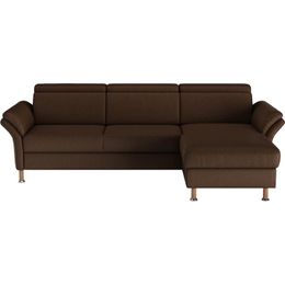 Home Affaire Ecksofa &raquo;Calypso L-Form&laquo; mit motorischen Funktionen im Sofa und Recamiere braun 100% Polyester