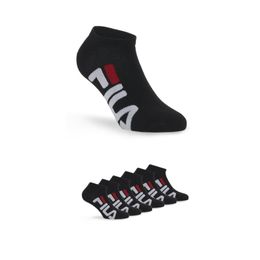 Fila Damen Socken &raquo;UNISEX INVISIBLE SOCKS&laquo; 6 Stk. tlg. gro&szlig;er Markenschriftzug seitlich schwarz 43-46