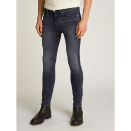 Calvin Klein Jeans Herren Stretch-Jeans &raquo;SKINNY&laquo; Coinpocket, Logostickerei schwarz 32, L&auml;nge 34