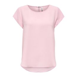 Only Damen Only Kurzarmbluse &raquo;ONLVIC &ndash; feminines Blusenshirt in lockerer Form&laquo; regular fit, Web, Kunstfaser, Rundhals, unifarben 36