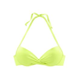 s.Oliver Damen s.Oliver Push-Up-Bikini-Top &raquo;Spain&laquo; in Wickeloptik gr&uuml;n 34, Cup C