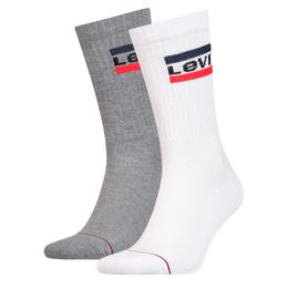 Levi's Levi's Herren Socken &raquo;LEVIS REGULAR CUT SPRTWR LOGO 2P&laquo; Packung, 2er Pack, 2 Paar tlg. mit breitem Logobund grau 43-46