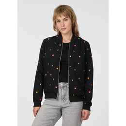 Ragwear Damen Blouson &raquo;LUNARA HEARTS&laquo; Mit bunter Allover-Herzchenstickerei XS