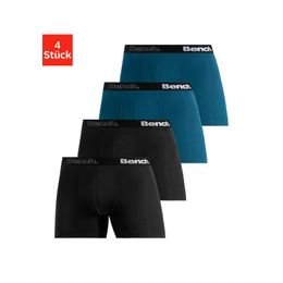 Bench. Herren Langer Boxer &raquo;Boxershorts f&uuml;r Herren&laquo; Packung, 4 Stk. Unterhosen mit Logoschriftzug im Bund blau S, 4 Stk.