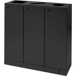 Wertstoffsammler Bica Advanced, Volumen 3 x 65 l, verschiedene &Ouml;ffnungen, schwarz kaiserkraft