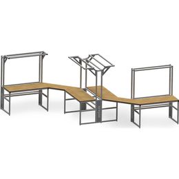 bedrunka hirth workalu Arbeitstisch, Grundgestell, Aluminium, 4-Fu&szlig;, BxH 1500 x 850 mm