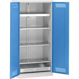 eurokraft pro Umweltschrank, mit Ausz&uuml;gen f&uuml;r Kanister, 5 Lagerebenen, Breite 950 mm
