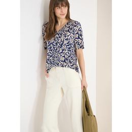 Cecil Damen V-Shirt Sommershirt im Tunika-Look mit floralem Muster M (40)