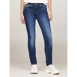 Tommy Jeans Damen Skinny-fit-Jeans &raquo;SOPHIE LW SKN&laquo; mit Waschung, Logo-Badge, Low Rise blau 32, L&auml;nge 30