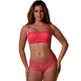 After Eden Damen Boxer &raquo;ANNA&laquo; mit wundersch&ouml;ner Spitze, feminin, bequem, weich, elastisch, eng pink S