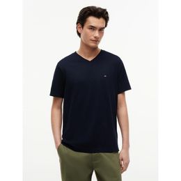 Tommy Hilfiger Herren V-Shirt &raquo;ESSENTIAL V-NECK&laquo; unifarben, casual, regular fit, Baumwolle blau M