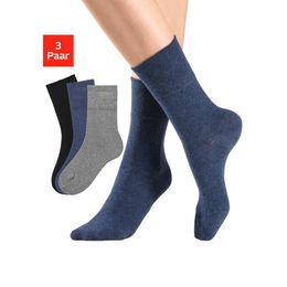 H.I.S. H.I.S Herren Socken Packung, 3 Paar tlg. mit Komfortbund auch f&uuml;r Diabetiker geeignet bunt 35-38