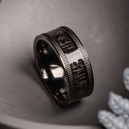 Holzkern Countless Ring Ahorn und Dunkelgrau