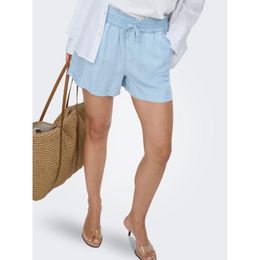 Only Damen Only Shorts &raquo;ONLCHARIS LIFE PULL UP SHORTS WVN CC&laquo; mit Bindeverschluss und elastischem B&uuml;ndchen, Denim Look M, N-Gr