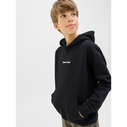 Jack & Jones Jack & Jones Junior Jungen Kapuzensweatshirt &raquo;JORNORREBRO EMB SWEAT HOOD NOOS JNR&laquo; schwarz 128