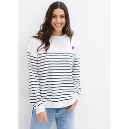 bonprix Damen bonprix Sweatshirt, Oversize Passform, gestreiftes Design im bretonischen Stil 36/38 (S)