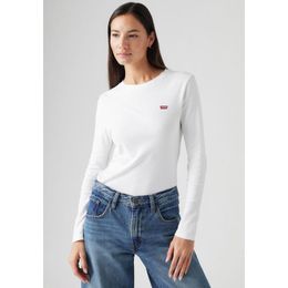 Levi's Levi's Damen Langarmshirt &raquo;ESSENTIAL HM LS TEE&laquo; mit Logo Stickerei wei&szlig; XL (42)