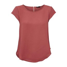 Only Damen Only Kurzarmbluse &raquo;ONLVIC &ndash; feminines Blusenshirt in lockerer Form&laquo; regular fit, Web, Kunstfaser, Rundhals, unifarben 38