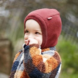 MaxiMo Jungen MaxiMo Wendem&uuml;tze reine Merinowolle, reversible, doppelt gestrickt, Ausgen&auml;htes Halsteil rosa