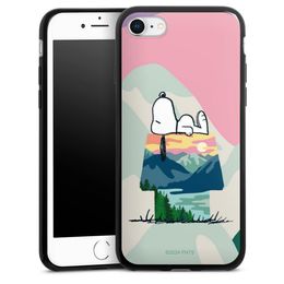 DeinDesign iPhone SE (2022) Handy Slim Case extra d&uuml;nn Silikon Handyh&uuml;lle schwarz H&uuml;lle Official Licensed Product Snoopy Peanuts Silikon Slim Case