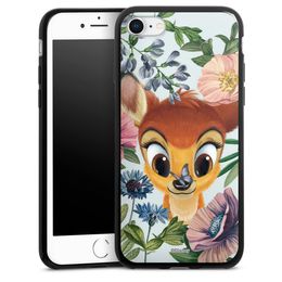 DeinDesign iPhone SE (2020) Handy Slim Case extra d&uuml;nn Silikon Handyh&uuml;lle schwarz H&uuml;lle Flowers Disney Bambi Silikon Slim Case