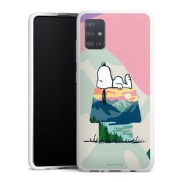 DeinDesign Galaxy A51 Handy Silikon H&uuml;lle Case wei&szlig; Handyh&uuml;lle Official Licensed Product Peanuts Snoopy Silikon Case