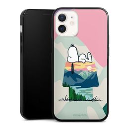 DeinDesign iPhone 12 mini Handy Slim Case extra d&uuml;nn Silikon Handyh&uuml;lle schwarz H&uuml;lle Official Licensed Product Peanuts Snoopy Silikon Slim Case