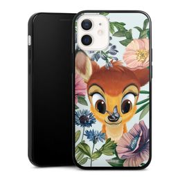 DeinDesign iPhone 12 mini Handy Slim Case extra d&uuml;nn Silikon Handyh&uuml;lle schwarz H&uuml;lle Disney Bambi Flowers Silikon Slim Case