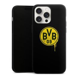 DeinDesign iPhone 15 Pro Max Handy Premium Silikon H&uuml;lle Handyh&uuml;lle schwarz Case Borussia Dortmund Official Licensed Product Bvb Silikon Premium Case