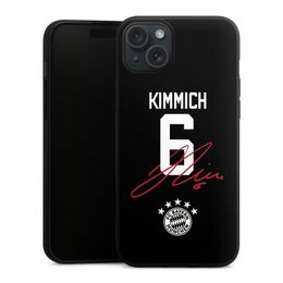DeinDesign iPhone 15 Plus Handy Premium Silikon H&uuml;lle Handyh&uuml;lle schwarz Case Fcb Fc Bayern M&uuml;nchen Kimmich Silikon Premium Case