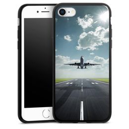 DeinDesign iPhone SE (2022) Handy Slim Case extra d&uuml;nn Silikon Handyh&uuml;lle schwarz H&uuml;lle Urlaub Airplane Wanderlust Silikon Slim Case
