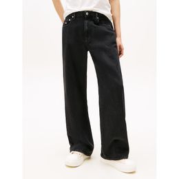 Tommy Jeans Damen Relax-fit-Jeans &raquo;MIA MR RLXD STR&laquo; in blauer Waschung, mit Hammerschlaufe, Mid Rise schwarz 32, L&auml;nge 32