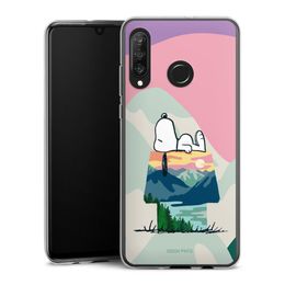 DeinDesign Huawei P30 Lite Handy Silikon H&uuml;lle Case transparent Handyh&uuml;lle Official Licensed Product Peanuts Snoopy Silikon Case