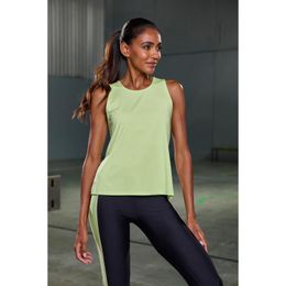active by Lascana Lascana Active Damen LASCANA ACTIVE Sporttop mit Cut-Out Ausschnitt im R&uuml;cken blau XS (32/34)