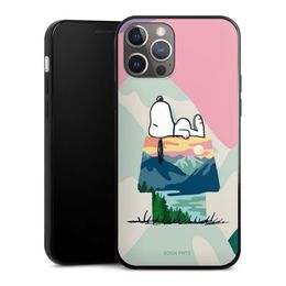 DeinDesign iPhone 12 Pro Handy Slim Case extra d&uuml;nn Silikon Handyh&uuml;lle schwarz H&uuml;lle Official Licensed Product Peanuts Snoopy Silikon Slim Case