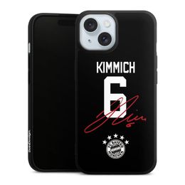 DeinDesign iPhone 15 Handy Premium Silikon H&uuml;lle Handyh&uuml;lle schwarz Case Fcb Fc Bayern M&uuml;nchen Kimmich Silikon Premium Case