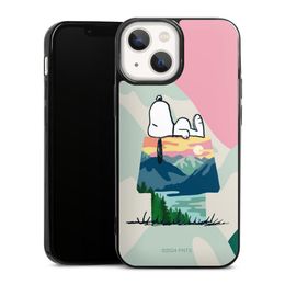 DeinDesign iPhone 13 Mini Handy Slim Case extra d&uuml;nn Silikon Handyh&uuml;lle schwarz H&uuml;lle Official Licensed Product Peanuts Snoopy Silikon Slim Case