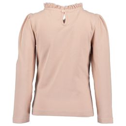 Blue Seven M&auml;dchen Langarmshirt mit schmalem T&uuml;ll-Stehkragen und dezent geraffte Puff&auml;rmel rosa 116