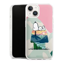 DeinDesign iPhone 14 Handy Silikon H&uuml;lle Case transparent Handyh&uuml;lle Official Licensed Product Peanuts Snoopy Silikon Case