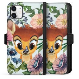 DeinDesign iPhone 11 Handy Klapph&uuml;lle Handyh&uuml;lle aus Kunst Leder schwarz Flip Case Disney Bambi Flowers Sideflip mit Lasche