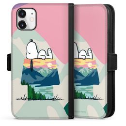 DeinDesign iPhone 11 Handy Klapph&uuml;lle Handyh&uuml;lle aus Kunst Leder schwarz Flip Case Official Licensed Product Peanuts Snoopy Sideflip mit Lasche