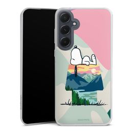 DeinDesign Galaxy A55 5G Handy Slim Case Silikon Handyh&uuml;lle transparent H&uuml;lle extra d&uuml;nn Official Licensed Product Peanuts Snoopy Silikon Slim Case
