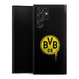 DeinDesign Galaxy S22 Ultra Handy Silikon H&uuml;lle Case schwarz Handyh&uuml;lle Borussia Dortmund Official Licensed Product Bvb
