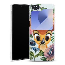 DeinDesign Galaxy Z Flip 6 Handy Hard Case Schutzh&uuml;lle transparent Smartphone Handy H&uuml;lle Disney Flowers Bambi Hard Case