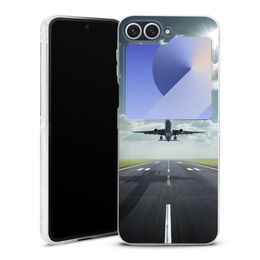DeinDesign Galaxy Z Flip 7 FE Handy Hard Case Schutzh&uuml;lle transparent Smartphone Handy H&uuml;lle Wanderlust Airplane Urlaub Hard Case