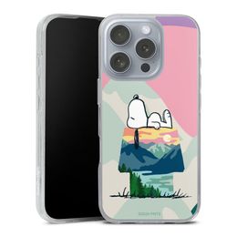 DeinDesign iPhone 16 Pro Handy Silikon H&uuml;lle Case transparent Handyh&uuml;lle Official Licensed Product Peanuts Snoopy Silikon Case