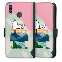 DeinDesign Huawei P20 Lite Handy Klapph&uuml;lle Handyh&uuml;lle aus Kunst Leder schwarz Flip Case Official Licensed Product Peanuts Snoopy Sideflip mit Lasche