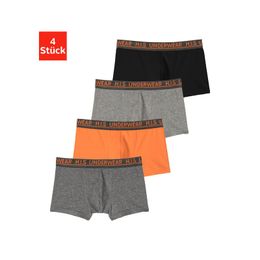 H.I.S. H.I.S Kinder Boxer &raquo;Boxershorts f&uuml;r Jungen&laquo; Packung, 4 Stk. mit meliertem Logo Webbund bunt 122/128, 4 Stk.