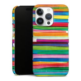 DeinDesign iPhone 14 Pro Handy Premium Case Smartphone Handyh&uuml;lle Schutzh&uuml;lle matt Water Colour Stripes Colourful Premium Case